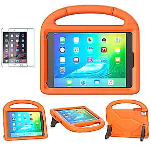 SUPLIK Kids Case for iPad Mini 5/4/3/2/1 (7.9"), Durable Shockproof Protective Handle Bumper Stand Cover with 2*Screen Protectors for 7.9 inch Apple iPad Mini 5th/4th/3rd/2nd/1st Generation, Orange