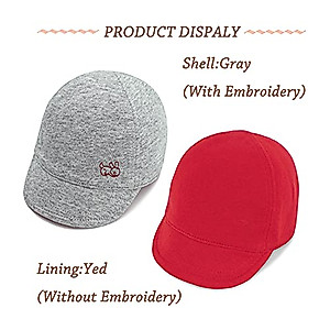 Keepersheep Baby Reversible Baseball Cap Infant Sun Hat, Shell Embroidery Cotton (Gray-New Size, 6-12 Months)