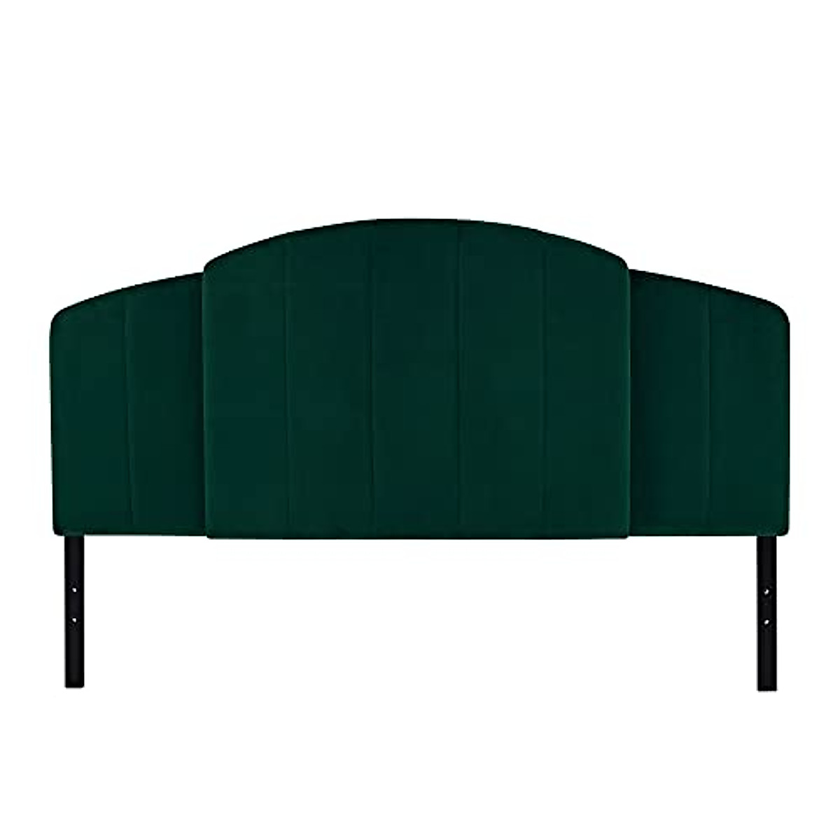 Ball&Cast Bed Headboard Velvet Upholsted Curved Top Design Full/Queen/King Size 3 in 1,Heights from 37 to 49 inch Adjustable Emerald Green Set of 1