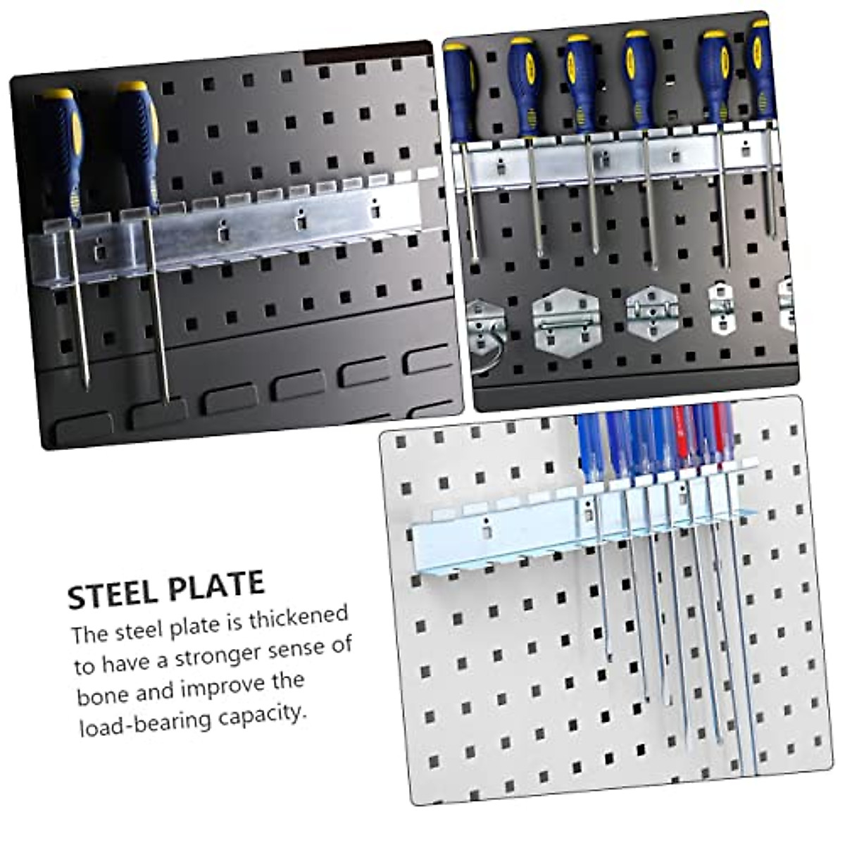 SOESFOUFU 1pc Screwdriver Holder Storage Rack Screwdriver Shelf Hook Hanger Garage Broom Holder Screw Organizer Hand Tool Holder Hook Tool Bolts Bolt Driver Holder Silver Steel Galvanized