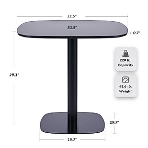 VONLUCE Modern Dining Table, 32 Inch Square Tulip Table with MDF Top and Steel Base, Small Pedestal Table for Dining Room Kitchen Living Room More, Mid Century Kitchen Table with 220lb Capacity, Black