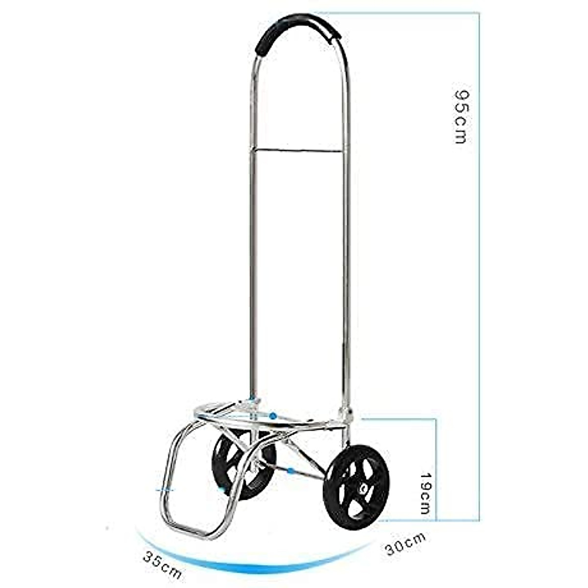Shopping Trolley on Wheels Multi Function Shopping Cart Trolley Wheel Lightweight Aluminum Folding Luggage Cart Push-Pull Car Storage Hand Trucks,Blue ,
