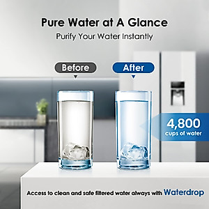 Waterdrop Plus UKF8001 NSF 401, 53 Certified Refrigerator Water Filter, 𝐑𝐞𝐝𝐮𝐜𝐞 𝐏𝐅𝐀𝐒, Replacement for Whirlpool® Everydrop® Filter 4, EDR4RXD1, Maytag UKF8001AXX, 3 Filters (Package May Vary)