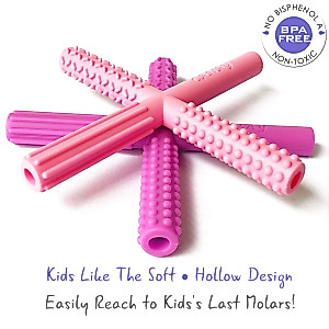 X Hollow Chew Tubes Sensory Chew Toys for Autistic Children(2 Pack), Alt. to Chew Necklaces for Sensory Kids, Teething, Oral Motor Stimulation, ADHD, SPD - Teether Toys