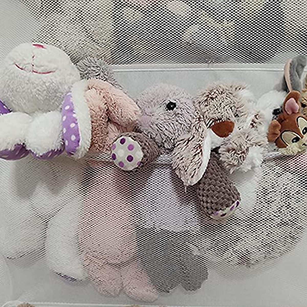YYCWYSH Stuffed Animal Storage,Over The Door Organizer Storage Large Plush Toy Organizer with 4 Large Pockets, Stuffed Animal Net or Hammock Baby Accessories Holder for Girls Boys Kids Room White