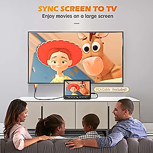 10.5" Dual Screen Portable DVD Player for Car, Arafuna 5-Hour Rechargeable Car DVD Player with Full HD Digital Signal Transmission, Headrest DVD Player Support USB/SD, Regions Free(1 Player+1 Monitor)