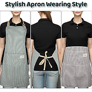 Yanacc 2 Pack Aprons for Women Chef, Apron with 2 Pocket and Adjustable Neck Strap for Kitchen Cooking Baking Gardening (Apron-12)