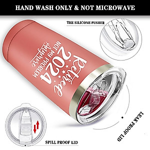 Fufandi Retired 2024 Not My Problem Anymore - Retirement Gifts for Women 2024 - Funny 2024 Retirement Gifts for Women, Coworkers, Teacher, Nurse, Doctor, Mom - Retirement Tumbler