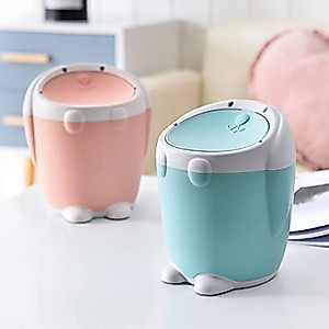 BESPORTBLE Desk Trash can Cute Mini Desktop Trash Can Bunny Kitchen Small Garbage Can Rabbit Animal Countertop Trash Can Garbage Container Bin Desktop Organizer for Coffee Table Office