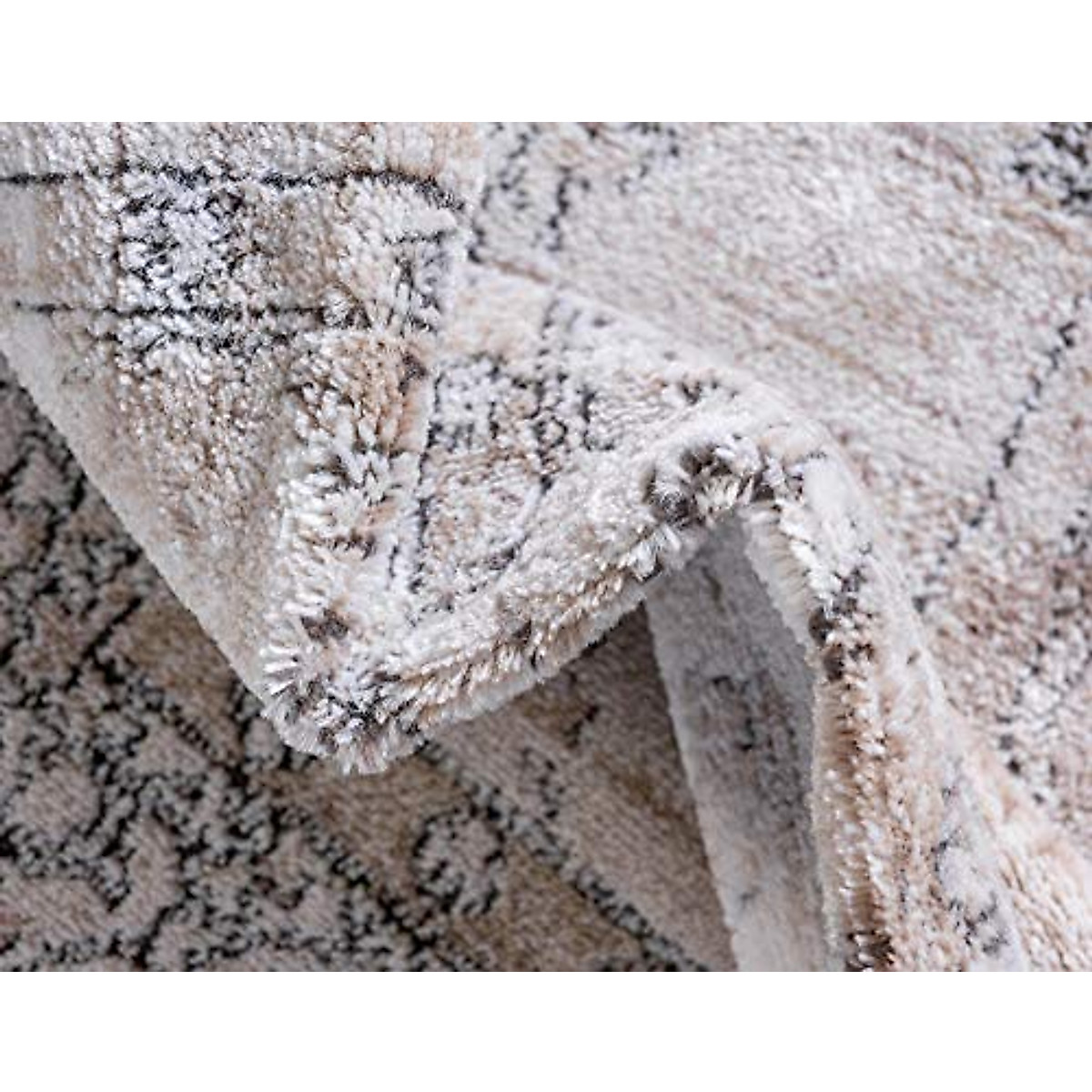 Rugs.com Oregon Collection Rug – 7' x 10' Ivory Low-Pile Rug Perfect for Living Rooms, Large Dining Rooms, Open Floorplans