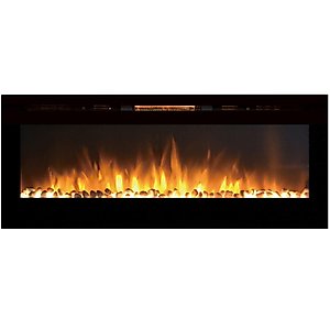 Regal Flame Astoria 60" Built-in Ventless Heater Recessed Wall Mounted Electric Fireplace - Pebble