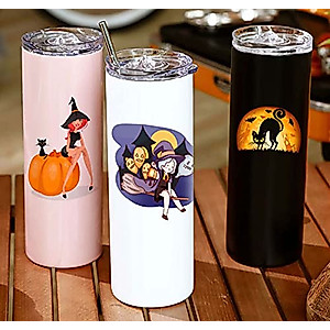 CALCA 10PCS Blank Sublimation Straight Tumblers 20 OZ Skinny Tumbler Taperless Straight Stainless Steel Tumbler Sublimation Tumbler Cups Travel Mug with Lid for DIY Coffee Water Drinks