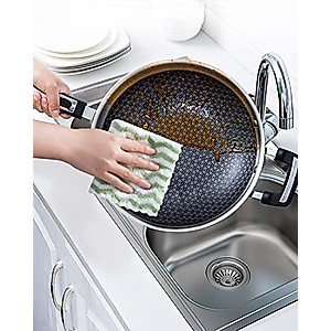 YOHOTA 12 Pack Microfiber Cleaning Cloth,10 Inch x 10 Inch,Drying & Auto Detailing,Kitchens,Bathrooms,Offices,Kitchen Towels and Dishcloths Set (Pink,Green,Blue,Purpel)