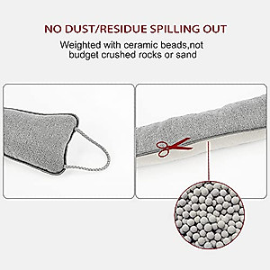 Upgraded Under Door Draft Guard 36inch, Air Stopper Noise Blocker Heavier Bottom Insulation with Hanging Loops Easy Storage (Grey, Cotton)