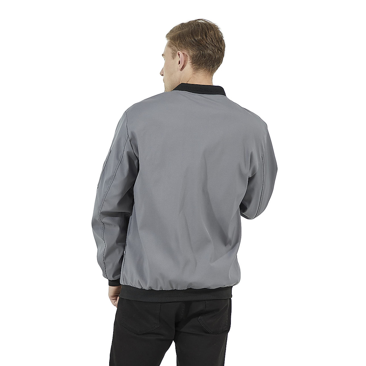 WULFUL Mens Casual Lightweight Jacket Softshell Flight Bomber Jacket Varsity Windbreaker