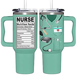 AT2Z GLOBAL Nurse Gifts - Nurses Week Gifts - Nurse gifts for Women - Christmas Nurse Gifts - Nursing Appreciation Gifts, RN/LPN/NICU Gift - Gift For Nurse Female, Nurse Tumbler 40oz With Handle