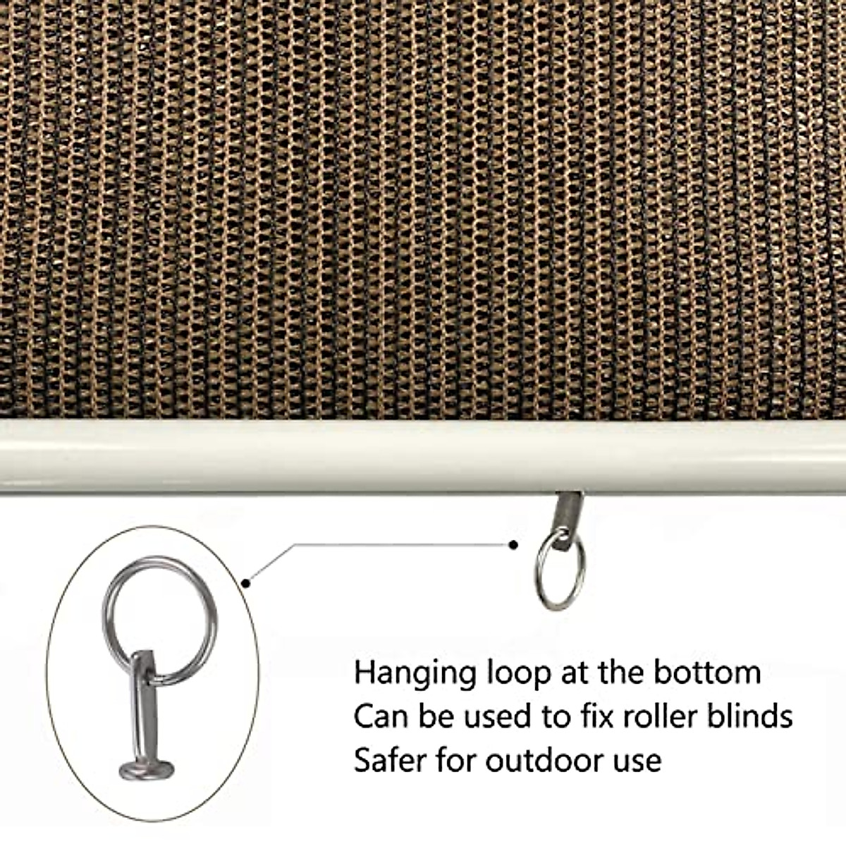 Exterior Patio Roller Shade, Outdoor Light Filtering Window Blinds Roll-Up Sun Shade Cover, Privacy Screen Curtain for Pergola Deck, Custom Size PENGFEI (Color : Brown, Size : 0.6X1M(23.6X39.3IN))