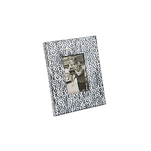 Foreside Home & Garden 4 x 6 inch Decorative Distressed Whitewashed Metal Pattern Picture, 4x6, Dawson Photo Frame