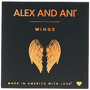 Alex and Ani "Path of Symbols" Wings Set of 2 Silver Expandable Wire Bangle Charm Bracelet