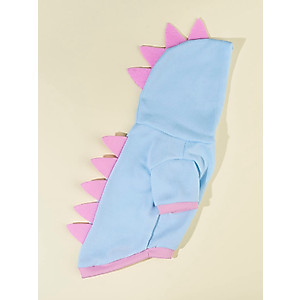 QWINEE Dinosaur Dog Hoodie Dog Warm Jacket Christmas Halloween Dog Costume Dog Clothes for Puppy Kitten Small Medium Dogs Cats Baby Blue XX-Small, QWN01-418553566-XXS