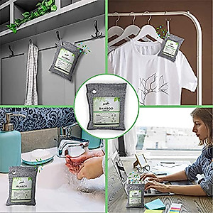 Famsha 200gm Premium MOSO Bamboo Charcoal Air Purifying Bags, Activated Charcoal Bags Odor Absorber, Provides Natural & Fresh Air for your Home, Car & Office