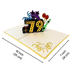 ALPHAK Happy 79th Birthday 3D Pop Up Card, Birthday 3D Greeting Card, 79th Birthday Gifts