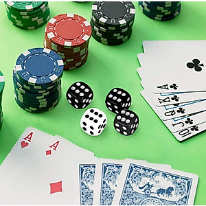 100 Bulk 16mm Dice 4 Color Assortment (Red, Blue, Black and White)