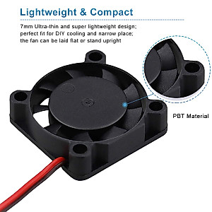 GDSTIME 2 Pack 25mm 5V Fan - Mini 25x25x7mm 2-Pin Brushless DC Cooling Fans for Aroma Diffuser Projector Incubator