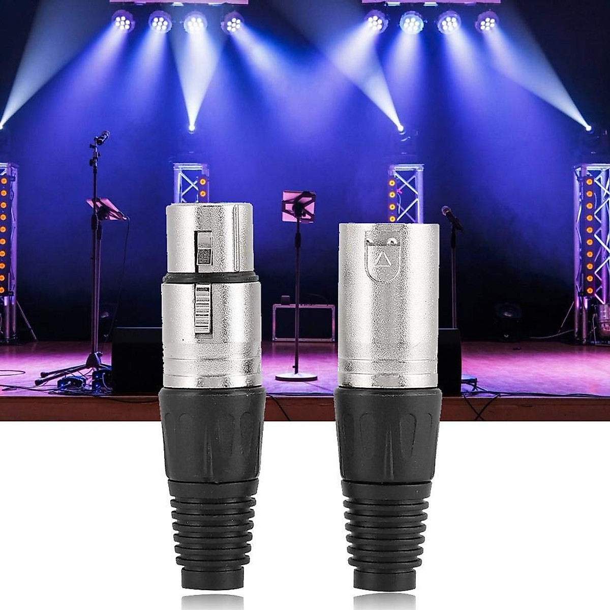 Dioche 5 Pair XLR Connectors XLR 3 Pin Male/Female Audio Mic Microphone Connector for Power Microphone Connector