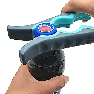 Otstar Jar Opener Bottle Opener and Can Opener for Weak hands, Seniors with Arthritis and Anyone with Low Strength, Mutil Jar Opener Get Lids Off Easily (Blue and Grey)