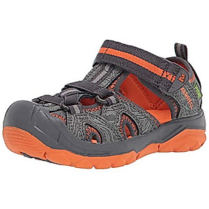Merrell Kid's Unisex Hydro Sport Sandal, Grey/Orange,11 Big Kid