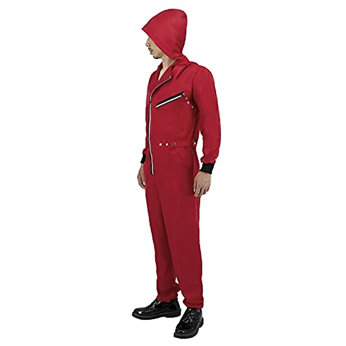 Men Red Jumpsuit Cosplay Costume for Halloween Role Playing Dressing up Adults Money Outfit S-XXL (X-Large)