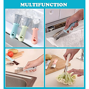 AKOAK Refrigerator Deicer, Freezer Cleaning Spatula Stainless Steel Defrost Spatula, Deicing Cleaning Gadget - Effectively Extend Refrigerator Life, Pack of 1 (Pink)