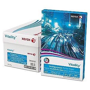 Xerox 3R03761 Vitality Multipurpose Printer Paper, 11 X 17, White, 500 Sheets/Rm