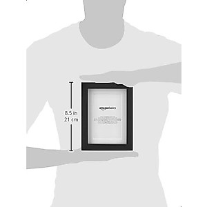 Amazon Basics 5" x 7" Rectangular Photo Picture Frame or 4" x 6" with Mat, 2-Pack, Black
