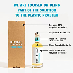 RITUAL ZERO PROOF Tequila Alternative | Award-Winning Non-Alcoholic Spirit | 25.4 Fl Oz (750ml) | Zero Calories | Sustainably Made in USA | Make Delicious Alcohol Free Cocktails