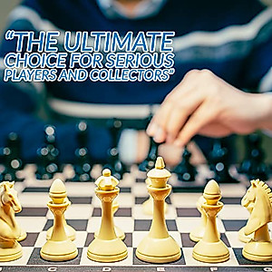 Prevision Chess - Chess Sets for Adults Unique Themed - Ecliptic Design Exotic Chess Set - 34 Weighted Chess Pieces - Roll Up Chess Boards for Adults - Travel Chess Set for Kids