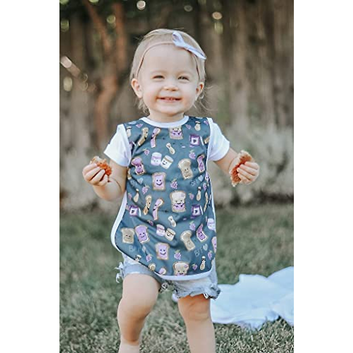 BapronBaby PBJ Pals Bapron - Soft Waterproof Stain Resistant Bib - Machine Washable - 6m - 5yr - (Sz Baby/Toddler 6m-3T)