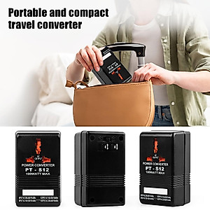 Voltage Converter 110V to 220V Step-Up & Step-Down Power Two-Way Conversion Voltage Converter Transformer for Travel, RV, and Camping(Black, 100W)