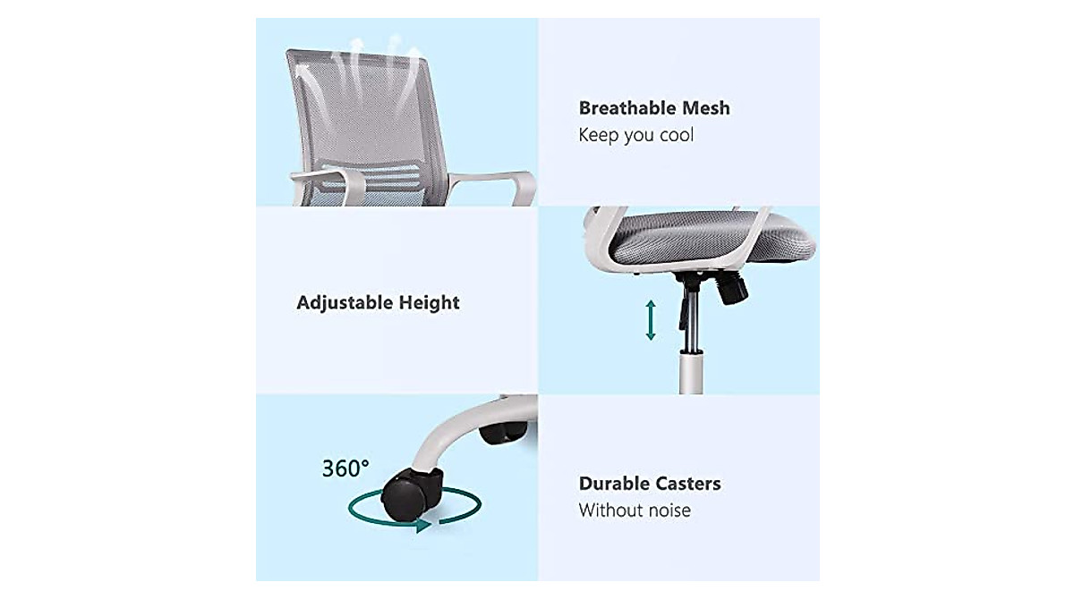Smugdesk Ergonomic Mesh Desk Chair - Comfort for Home & Office