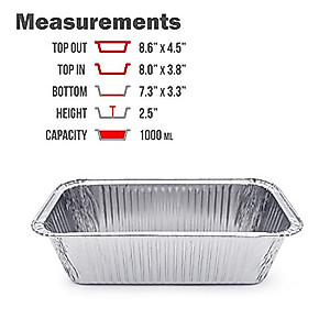 Fig & Leaf (60 Pack) Premium 2-LB Bread Loaf Baking Pans - 8.5" x 4.5" x 2.5" l Heavy Duty l Disposable Aluminum Foil Tins for Cakes Meatloaf Lasagna