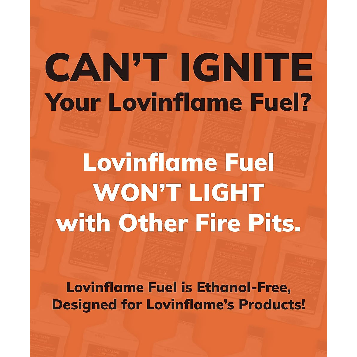 Exclusive Fuel for Lovinflame Fireplaces Fire Pits Firebowls Candles Non-Toxic, Non-Flammable, Water-Soluble, Safe for Transportation & Storage (1 Liter)