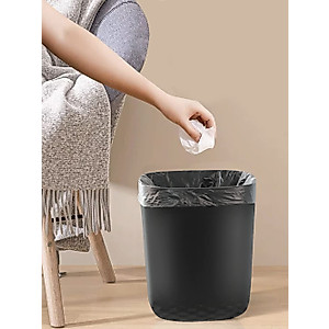 Feisco Small Trash Can for Bathroom with 60 Counts of Trash Bags,2.4 Gallon Bathroom Trash Can Wastebasket Garbage Container Bin for Bathroom Bedroom Kitchen Office (2, Black)