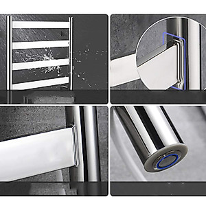 SEYFI Towel Warmers, Bathroom Towel Warmer,Heated Bath Towel Rack Straight Towel Rail Bathroom Radiator,Polished,Hardwired