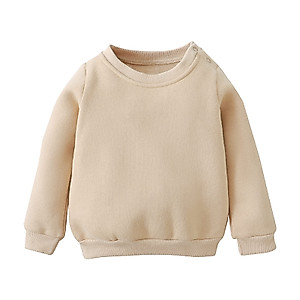 SOBOWO 5t Sweatsuits Toddler Boy Sweatshirt Baby Boys Winter Clothes Long Sleeve Pullover Sweatshirt Pants 2Pcs Kids Winter Outfits Set (Beige, 4-5T)