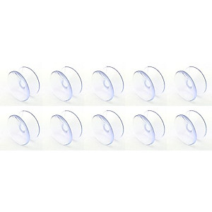 GiftWrap Etc. Small Double Sided Suction Cups - 20 mm, Set of 10, Clear, for Glass Windows, Windshield, Tile, Kitchen, Bathroom Mirror, Shower Wall, Terrarium, Car Window, Office