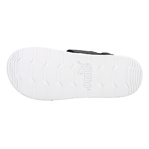 PUMA Men's Backstrap Sandal Slide, Black-White, 9