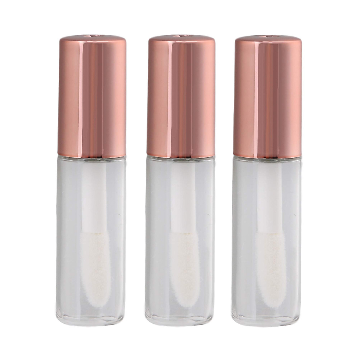 BQLZR Rose Gold Lip Gloss Tubes 1.2ml Empty Plastic transparent Lip Balm Bottle Container Cosmetic Makeup Tools with Stopper Pack of 20