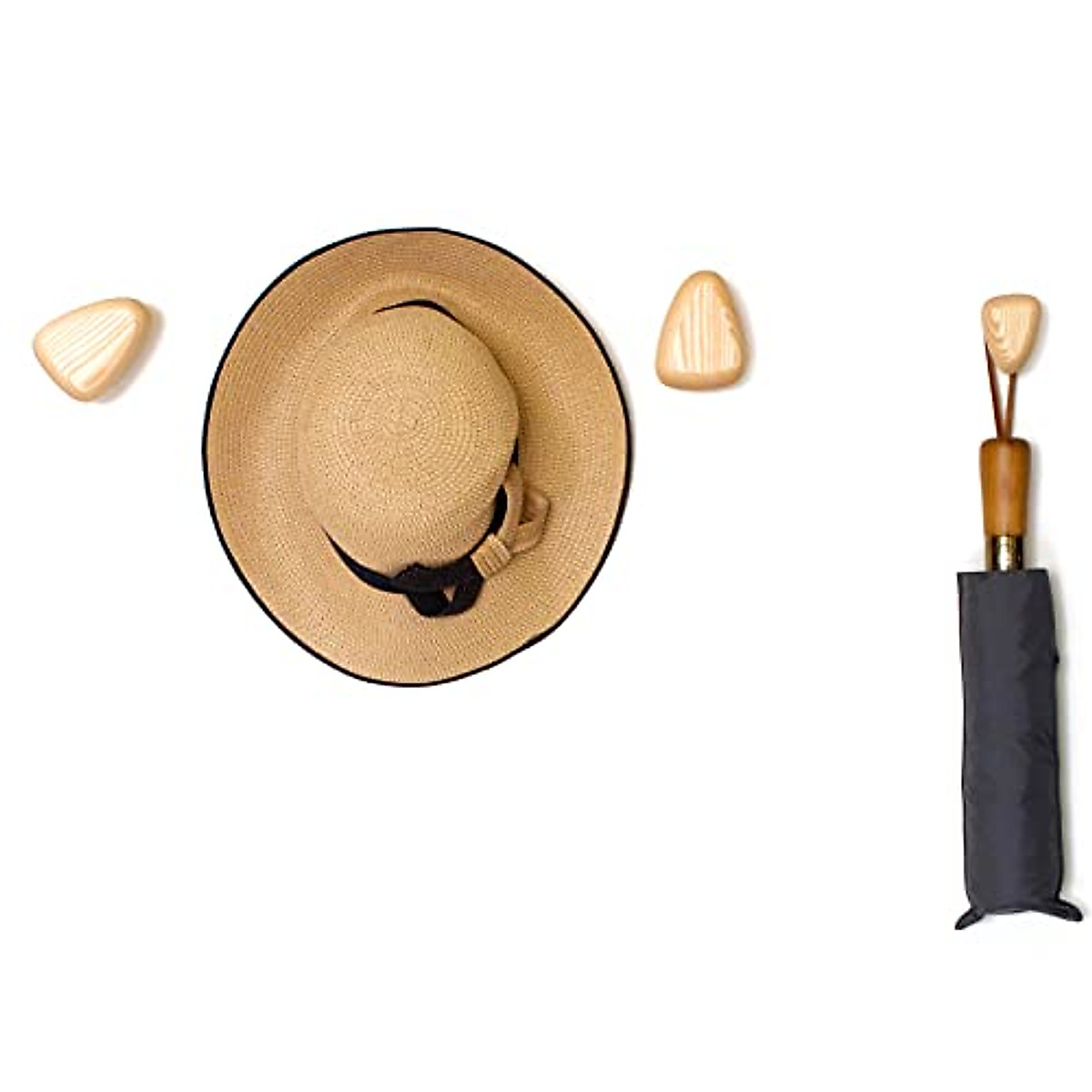 Cosymple Pebble Wood Wall Hooks, Coat Hooks for Wall Mounted, Modern Decorative Hooks Made by Wood in Boho Stytle