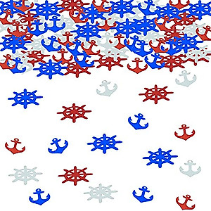 Anchor Rudder Confetti Patriotic Nautical Party Theme Nautical Baby Shower Nautical Cut Out Red White Blue Red White Blue 1.5 Ounce 1400 Pieces